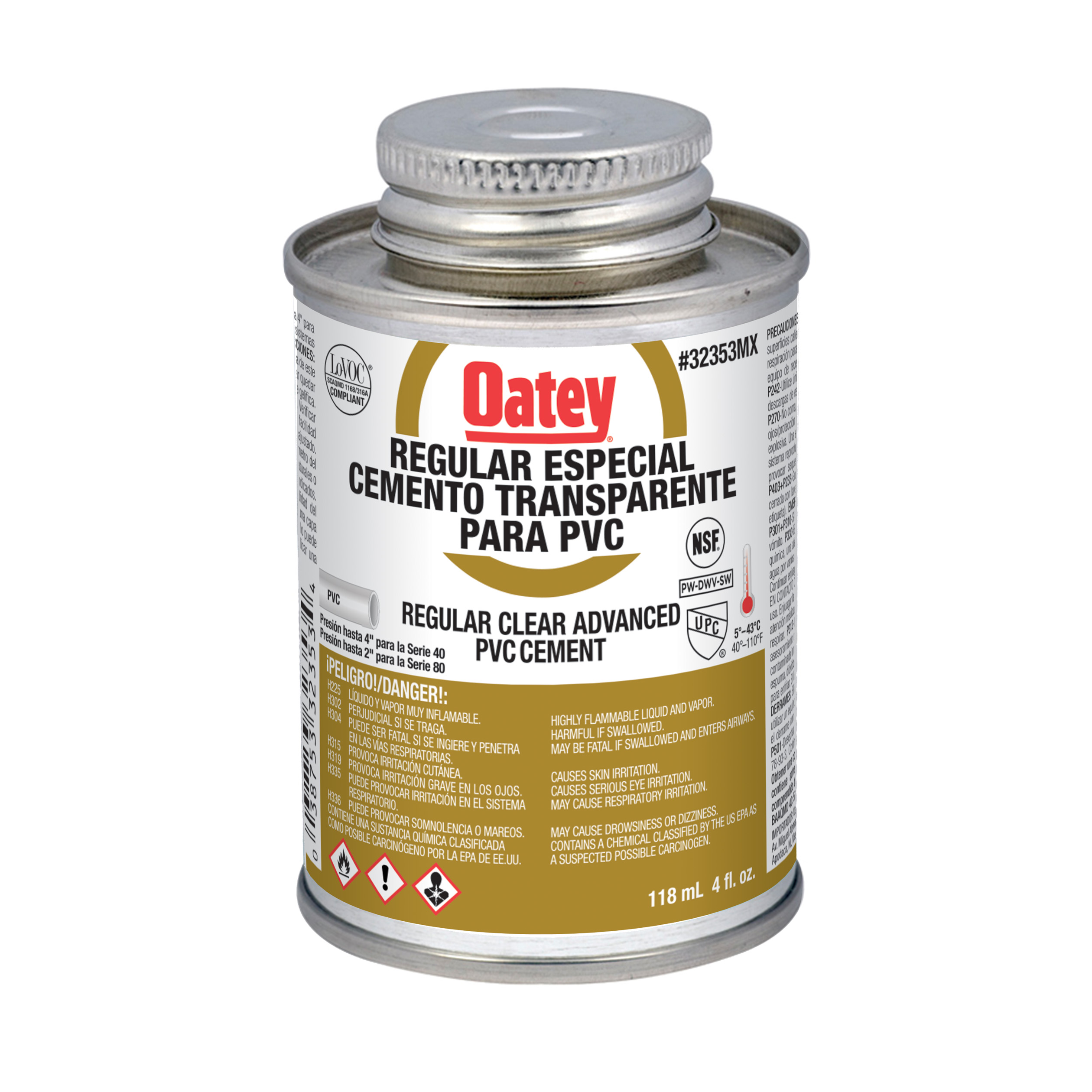 Cemento transparente regular especial para PVC - OATEY